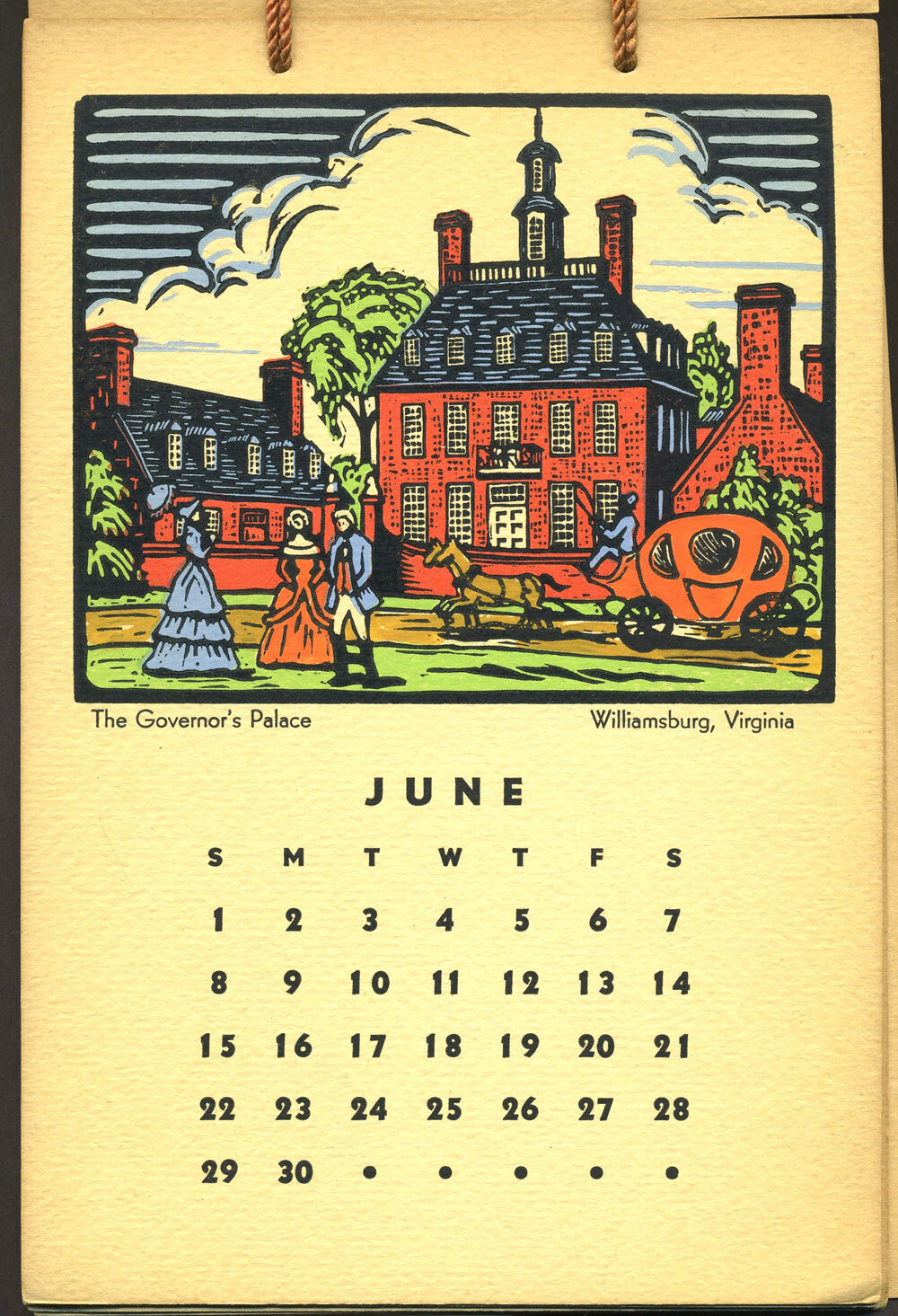 Famous Colonial Houses. 1941 Calendar | R. P